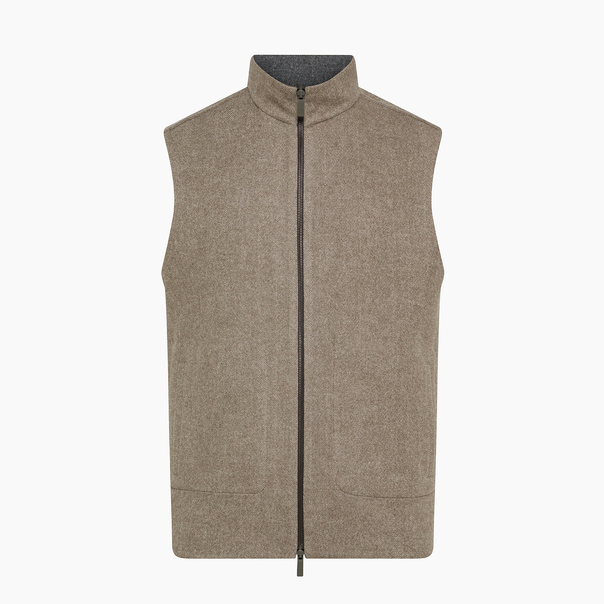 Tyler Double Vest in Herringbone Magnifico Wool - KA/NOA Menswear